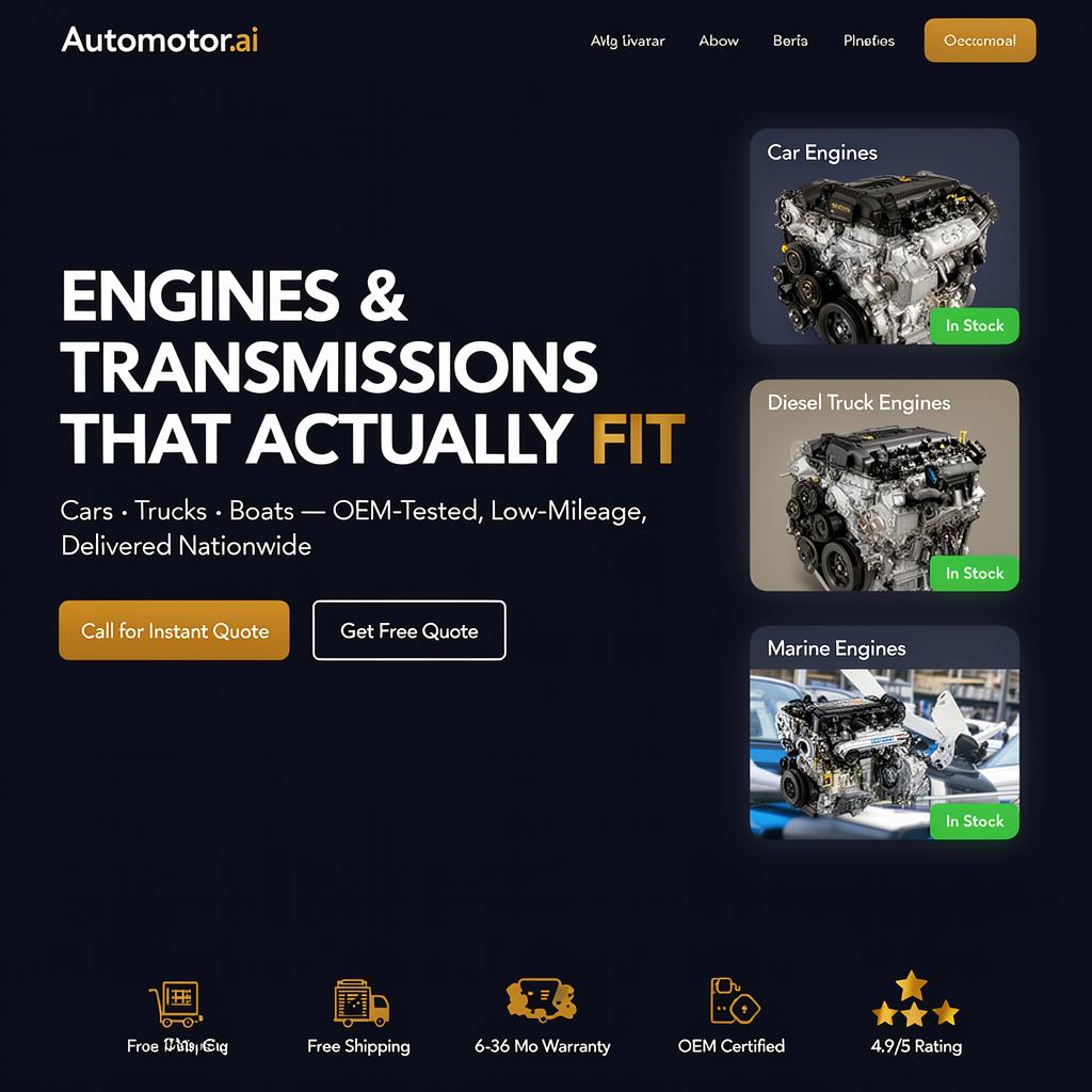 automotor.ai — Engines & Transmissions for Cars, Trucks & Boats